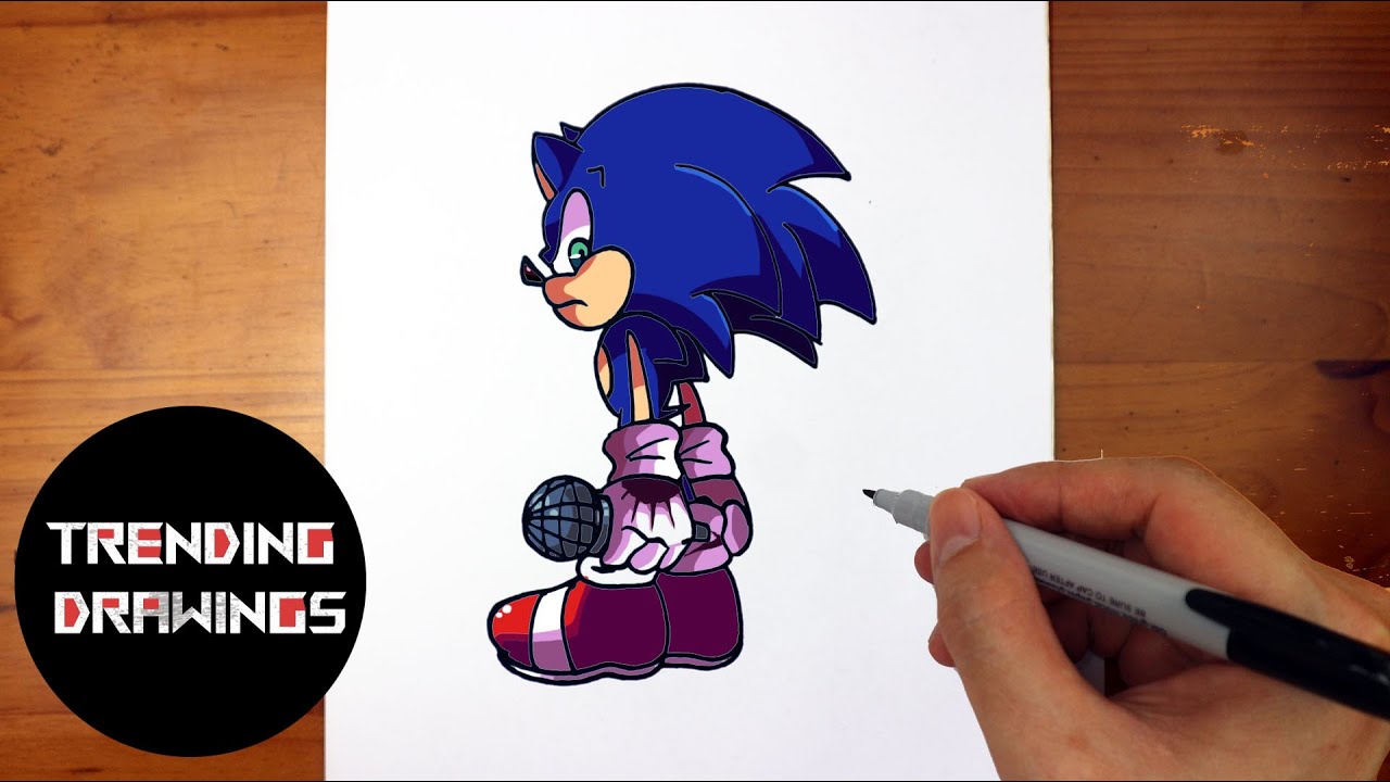 How To Draw FNF Zero Sonic EXE - YouTube