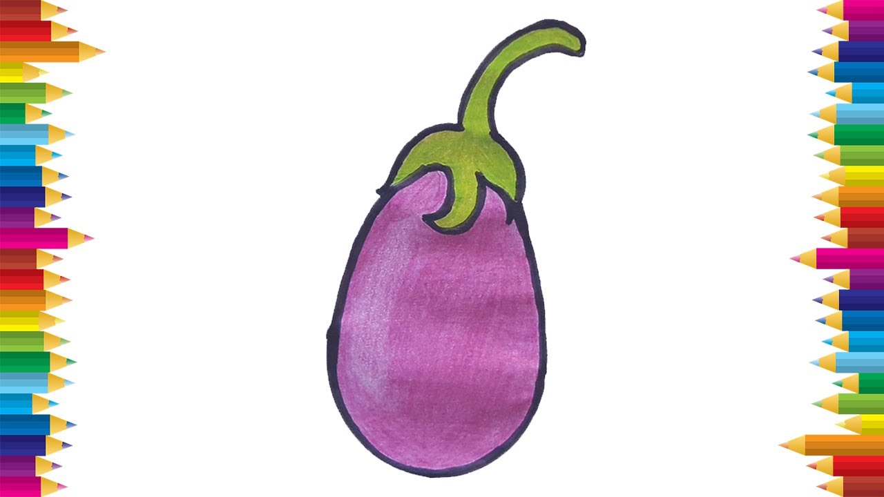 How to draw a brinjal very easy step by step || brinjal drawing ...