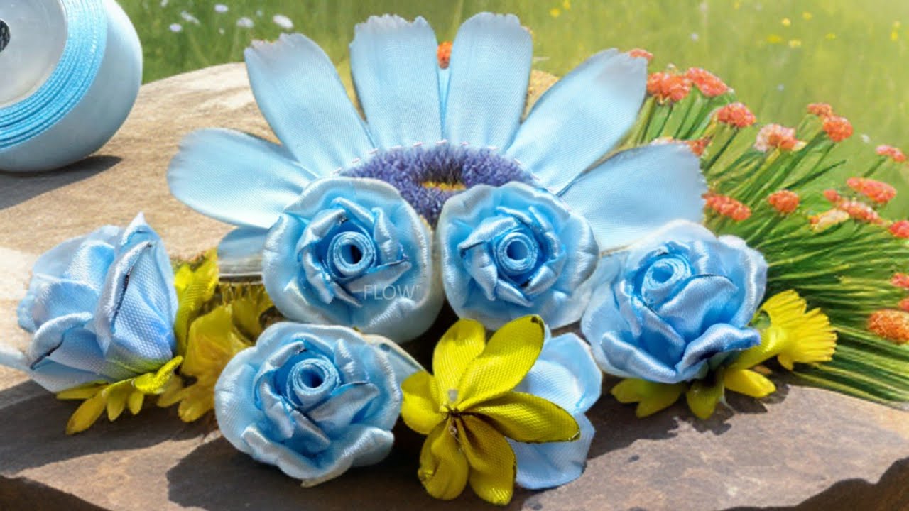 Whole Ribbon Rose - Ribbon Flowers - How to make an easy ribbon rose ...