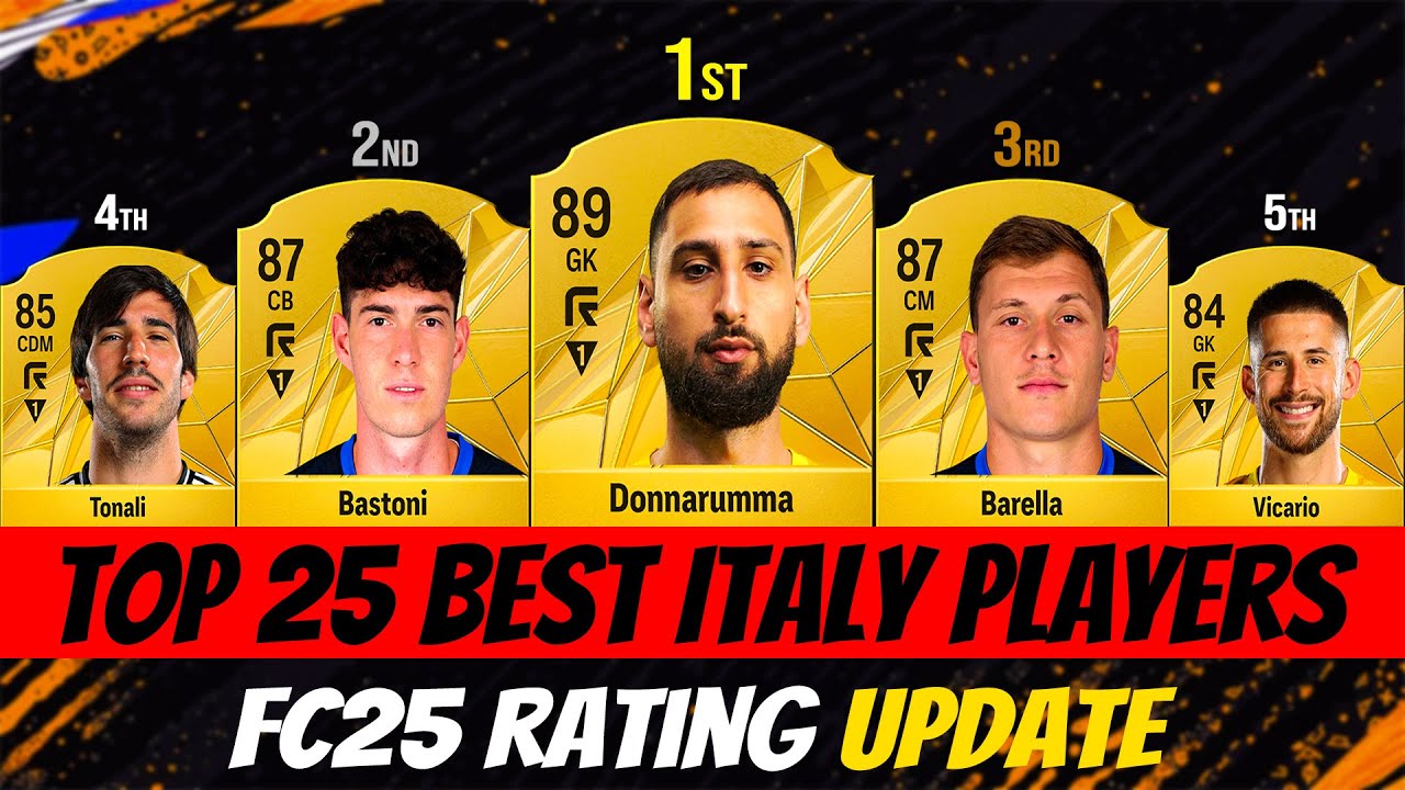 FC 25: Top 25 Best Italy Players Rating (EA FC 25)! 😱🔥 ft. Donnarumma ...