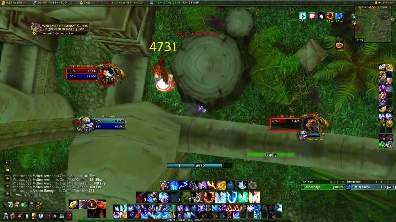 solo ZG tiger boss (arcane mage) - YouTube