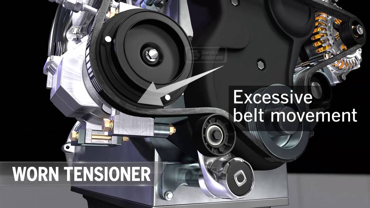 Worn Tensioner Animation | Kelly Clark Automotive Specialists - YouTube