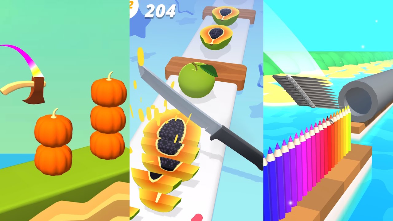 Knife Jump vs Perfect Slices vs Flying Cut Very Satisfying And Relaxing ...