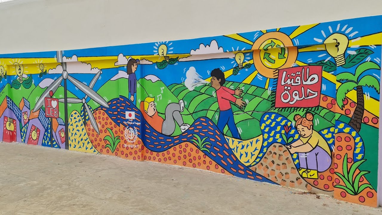 New Mural 2024 Merheb art studio with UN-HABITAT funded by Japan (from ...