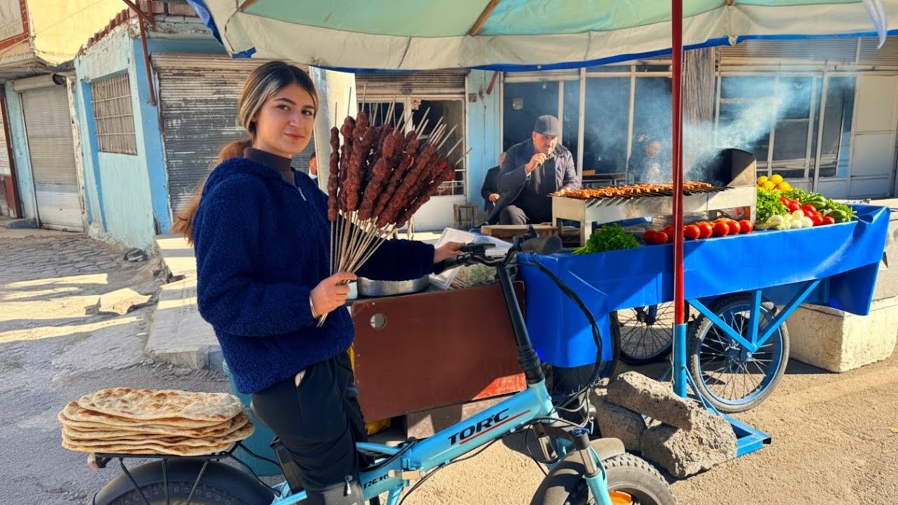 Young Girl Helps Out by Delivering Her Father's Kebabs on Her Bike ...