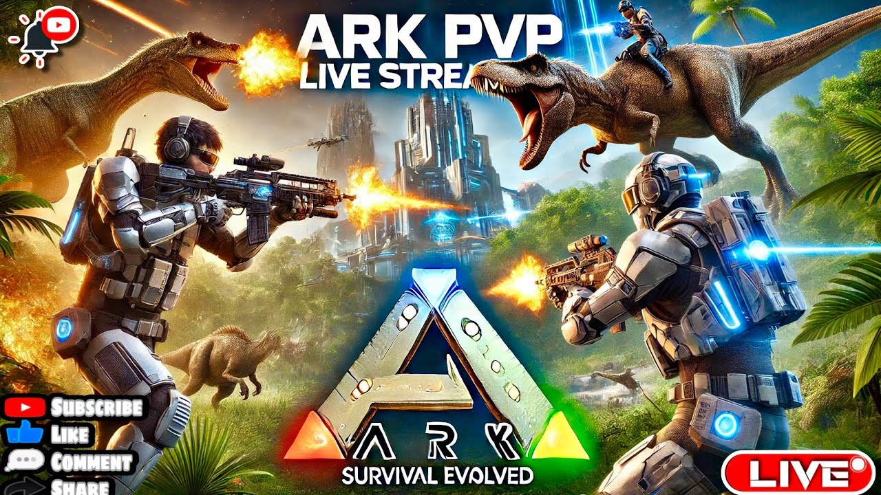 🔴LIVE🔴 - ARK: Survival Ascended PvP– Intense Dino Battles & Raids🦖|800 ...