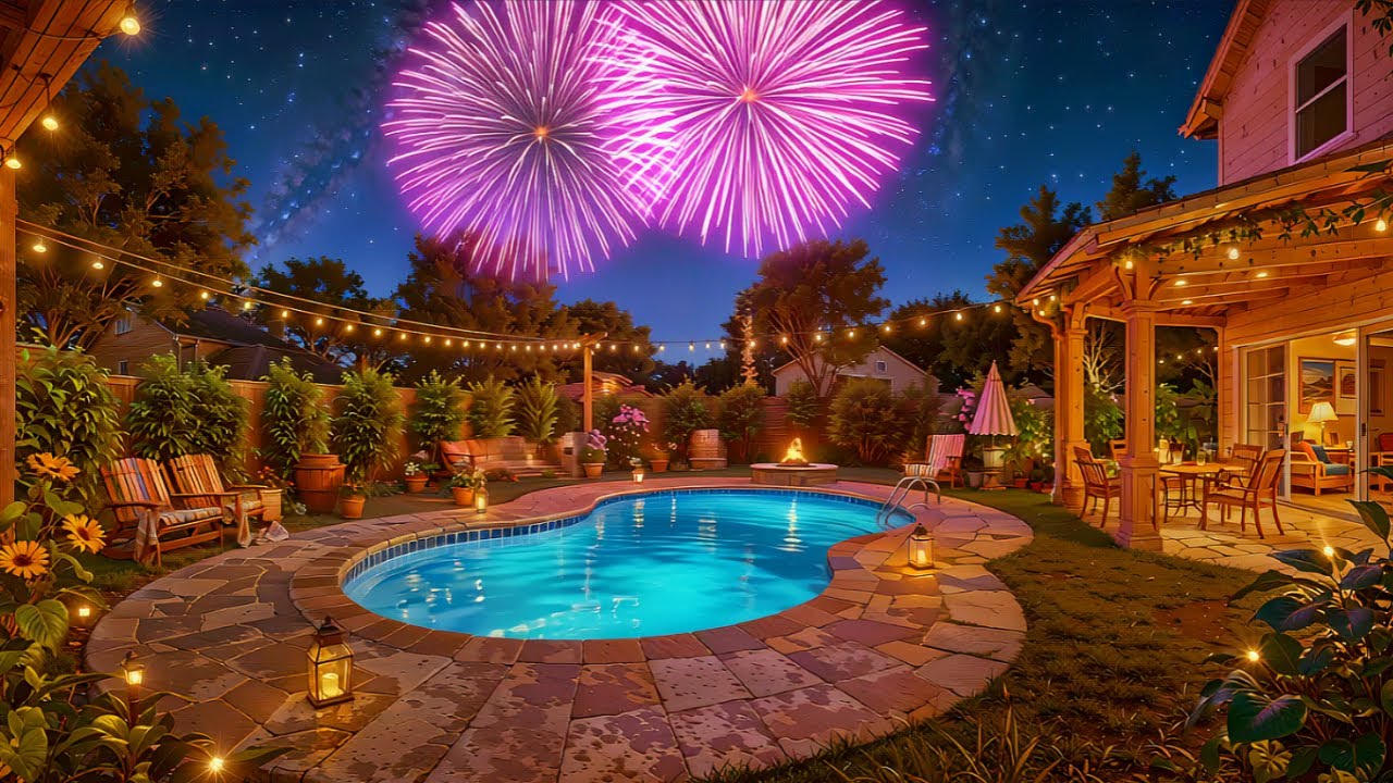 🎆 4th of July Fireworks Ambience with Relaxing Patriotic Background ...