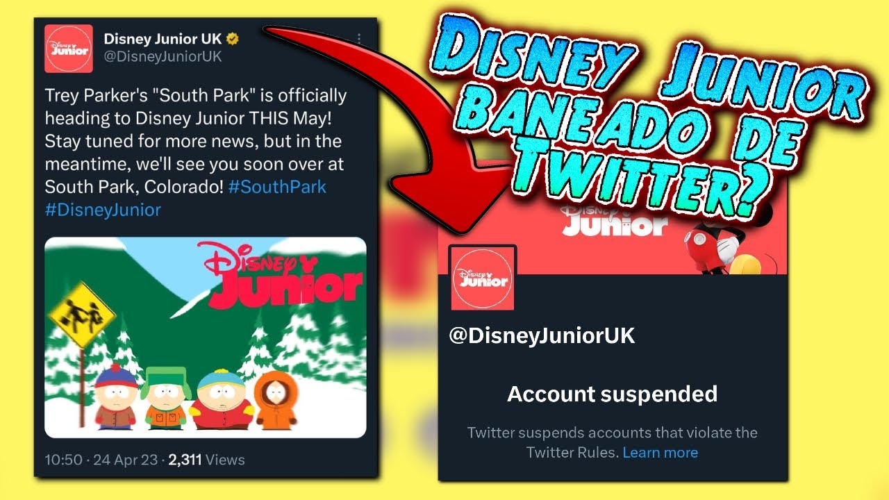 ¿SUSPENDEN a DISNEY JUNIOR de TWITTER? | CAOS en TWITTER XD - YouTube