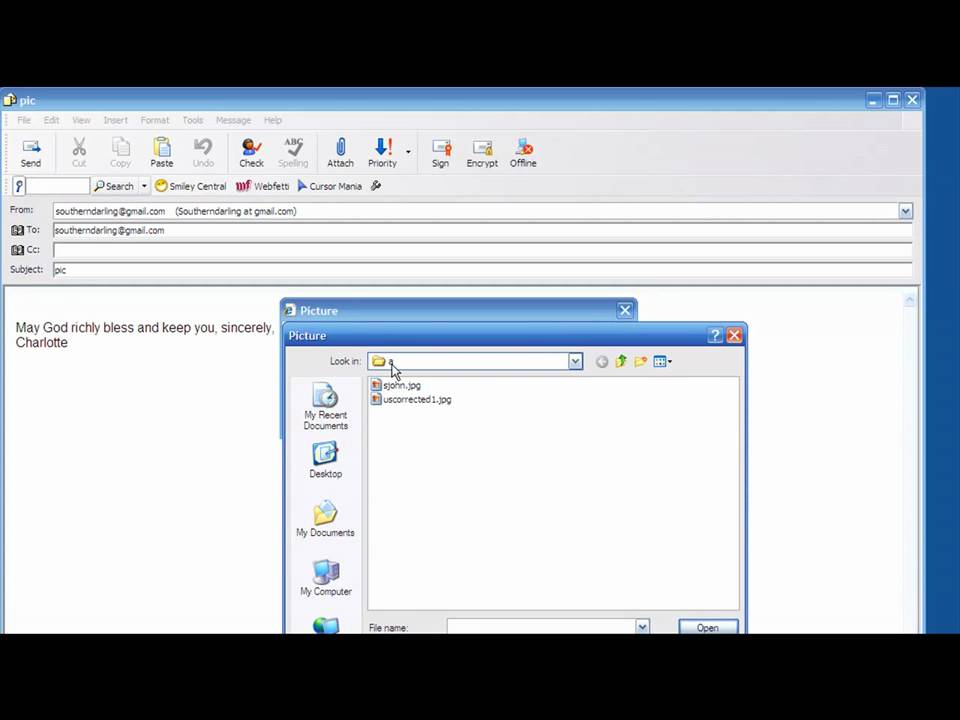 Inserting Images and Photos into outlook express email and attaching ...