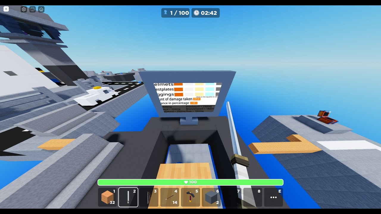 Roblox SkyWars armor resistance calculator showcase - YouTube