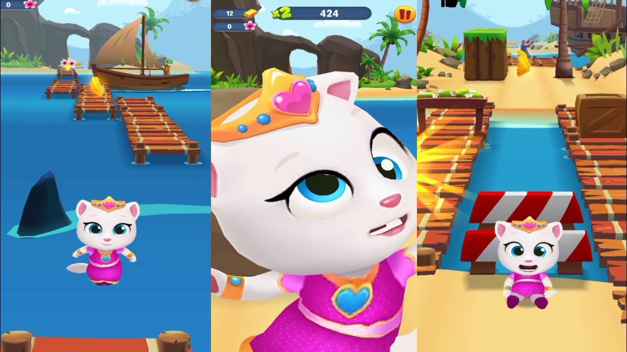 Princess Angela Funny Fails Moment - My Talking Tom Gold Run Gameplay ...