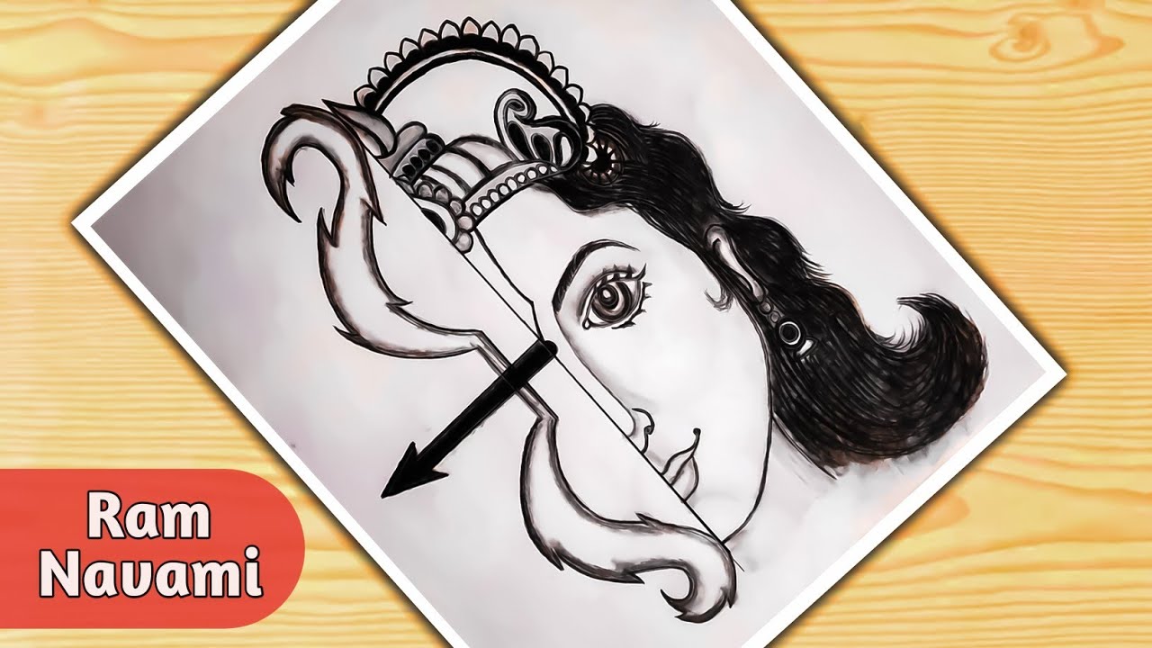 Shree Ram Drawing | Ram Navami Drawing | Pencil Sketch | Ram Face with ...