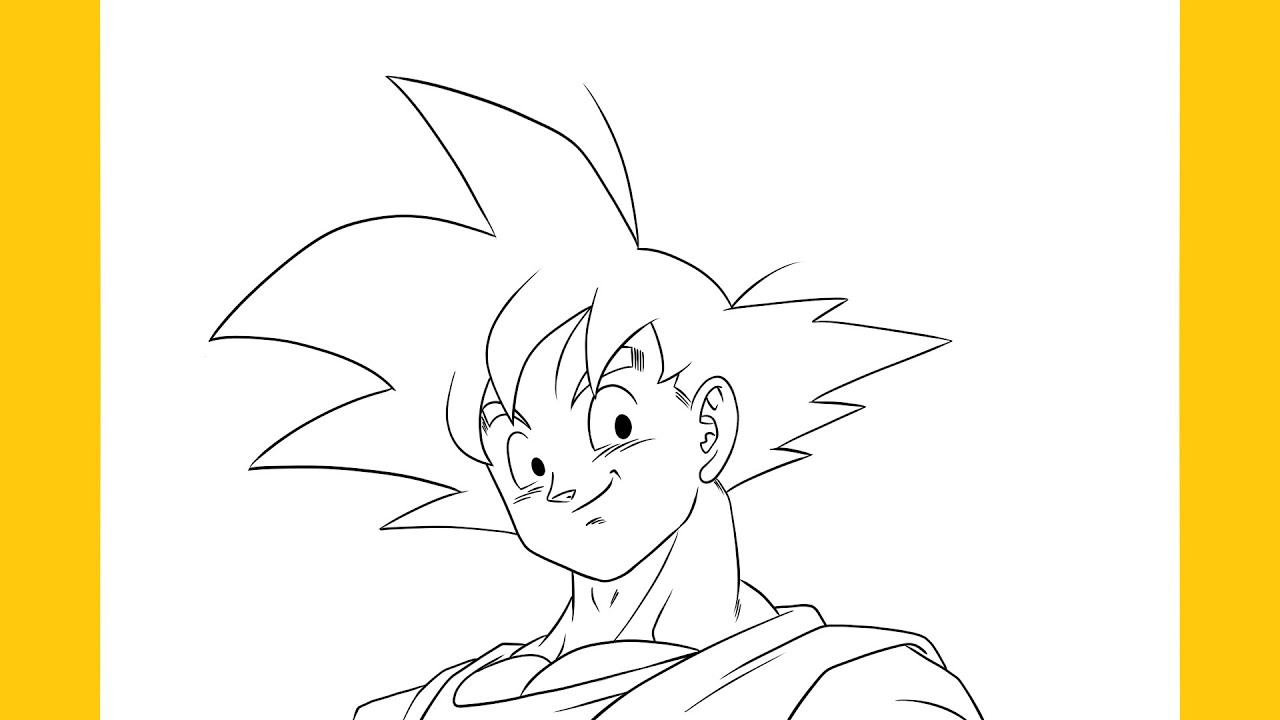 How to draw Goku with guidelines step by step (Dragon Ball Super) - YouTube