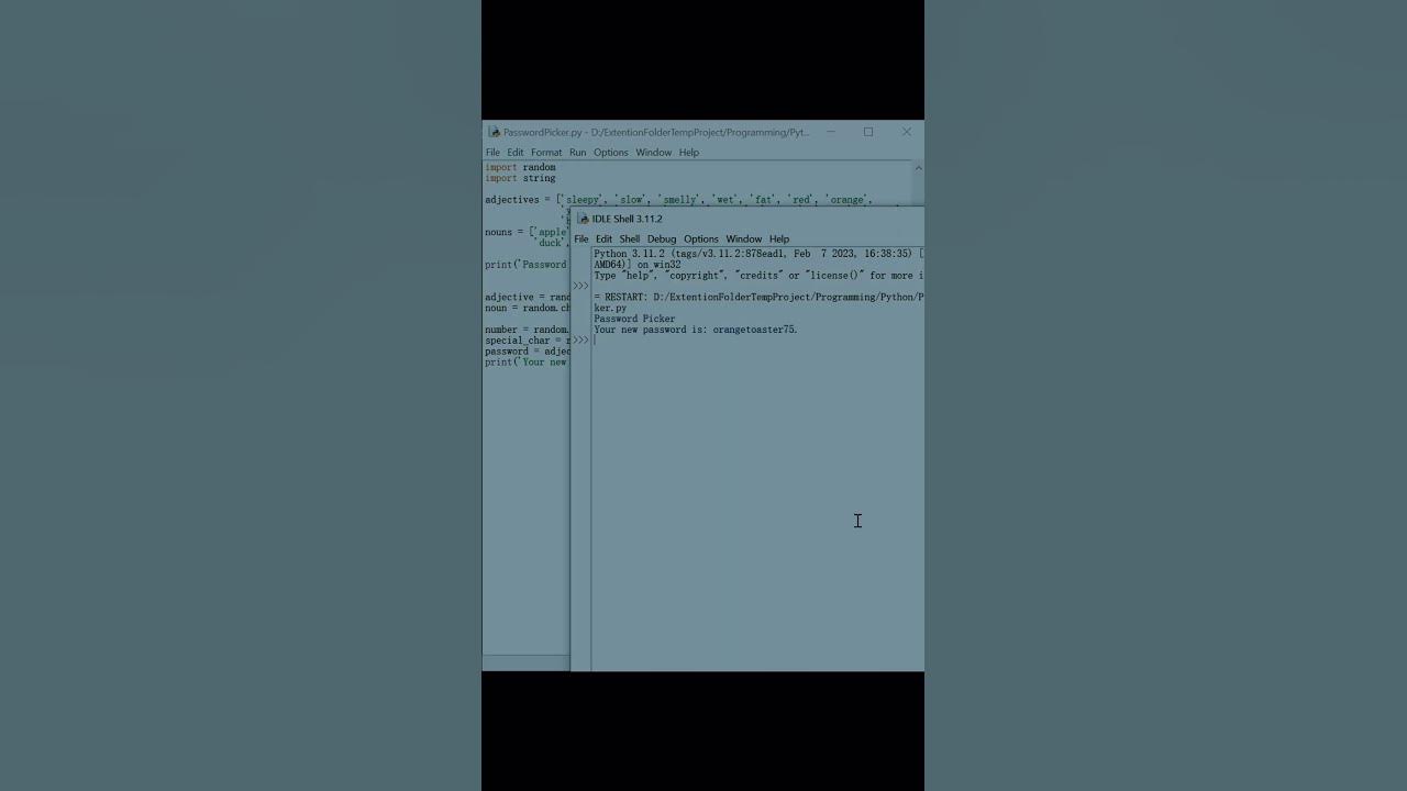 Password Picker In Python - YouTube