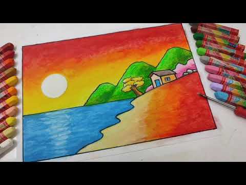 Yeni başlayanlar için kolay pastel boya manzara resmi