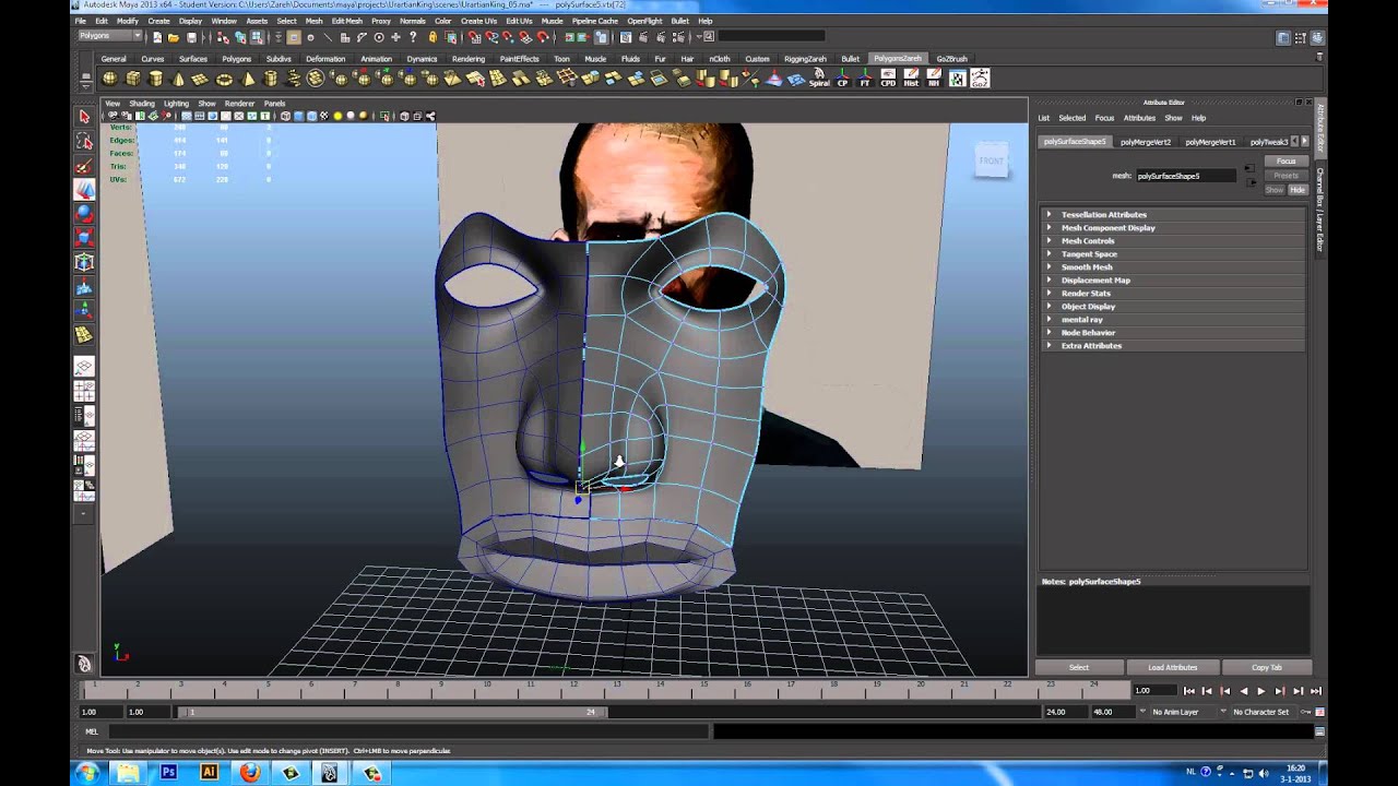 Human Head Modeling in Maya part 8 (Creating Nose 03) - YouTube