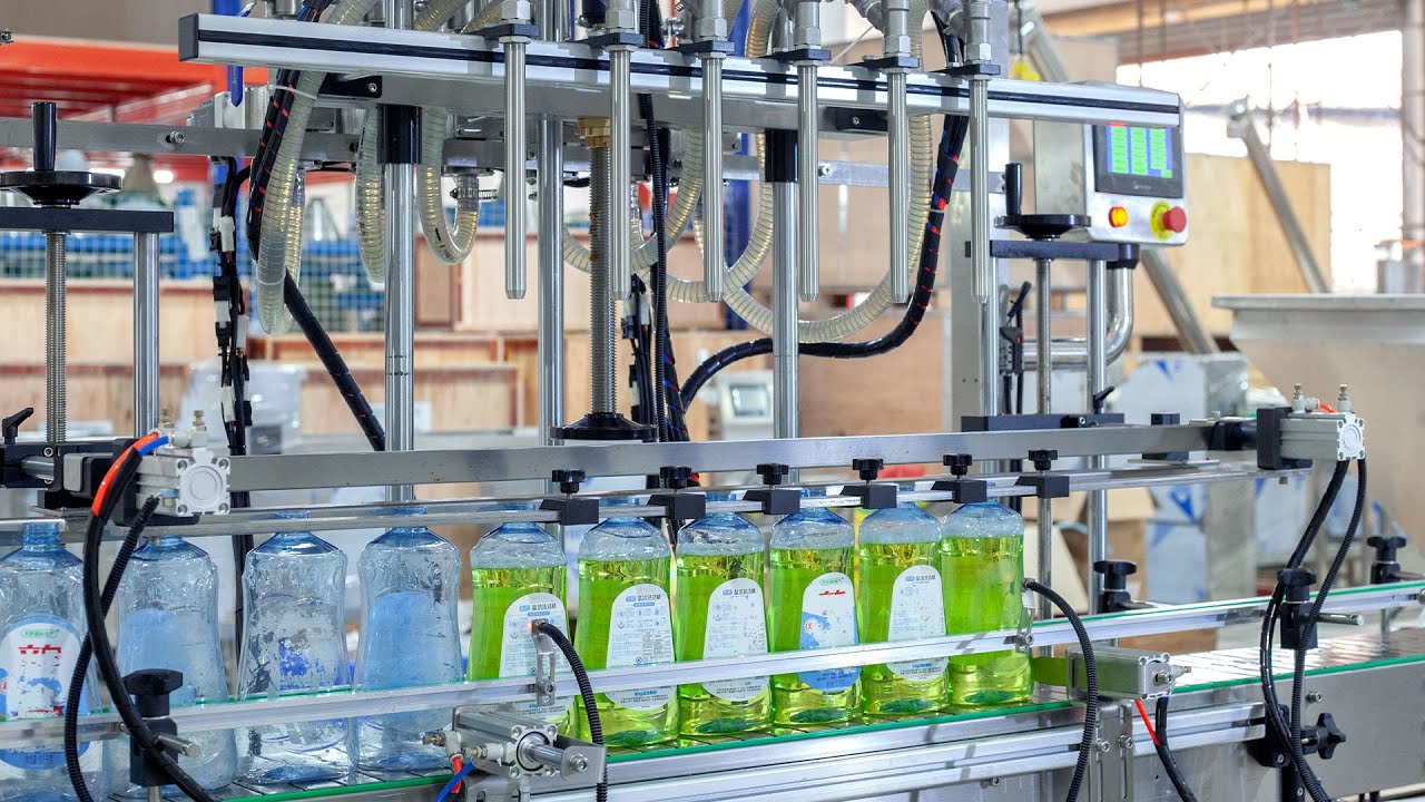 Automatic Liquid Mixing Filling Capping And Labeling Line Wtih Heat ...