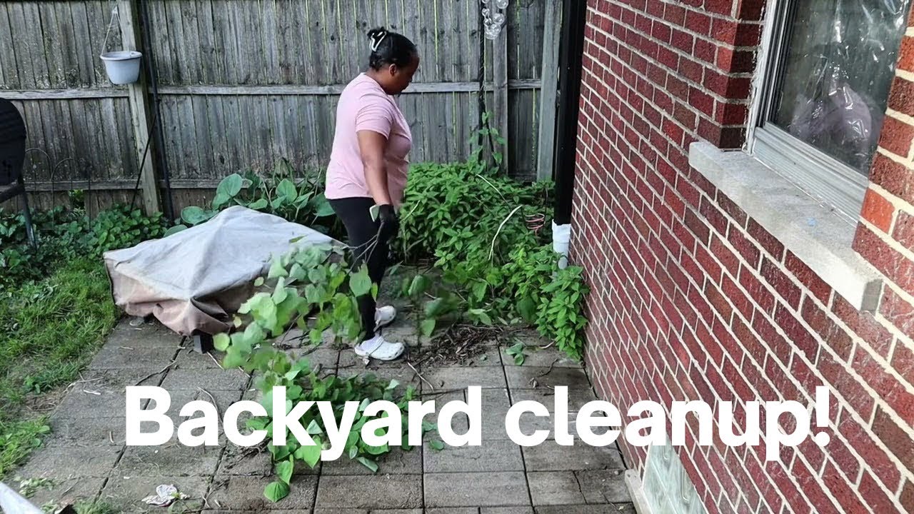 Calming backyard cleanup | preparing to be outside | summer cleanup ...