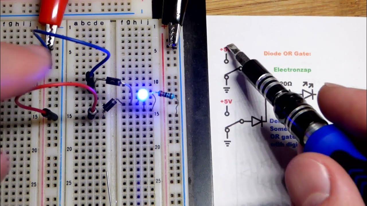 Diode logic OR gate demonstration circuit by electronzap - YouTube