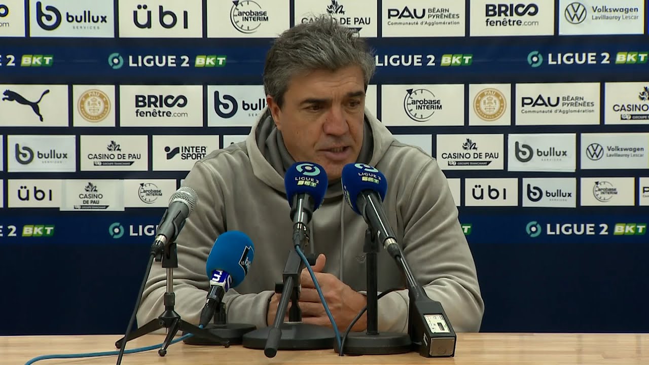 Pau 1-1 ESTAC : Réaction du coach troyen David Guion - YouTube