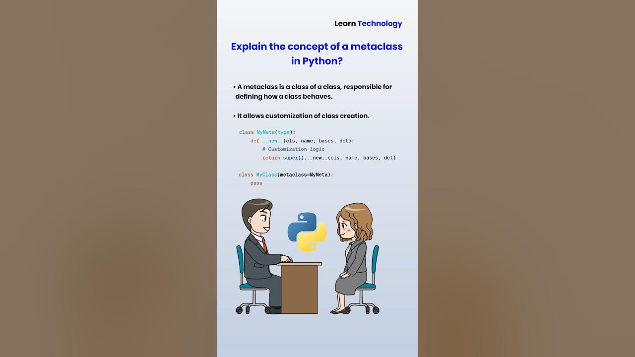 Concept Of A Metaclass In Python Python Interview Questions Python Interview Metaclass