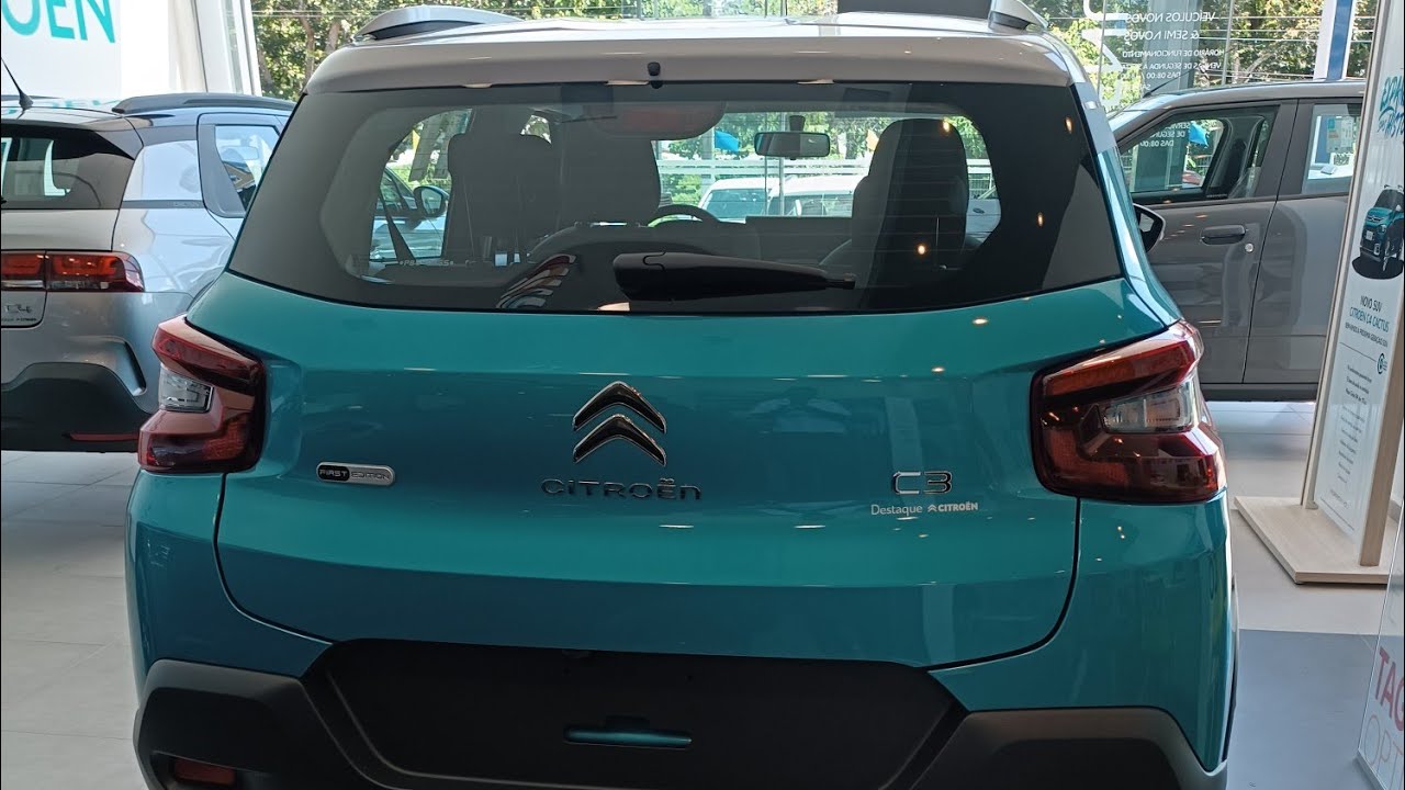 NOVO C3 VERSÃO FIRTS EDITION 2023COM TETO BITON NA COR AZUL SPRING ...