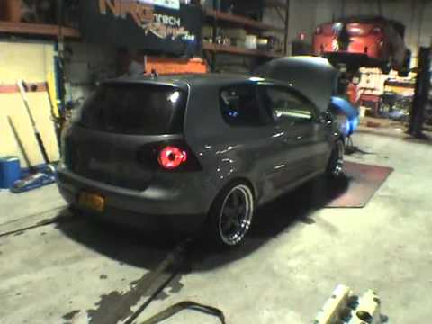 mkv rabbit turbo dyno run at 9-10psi - YouTube
