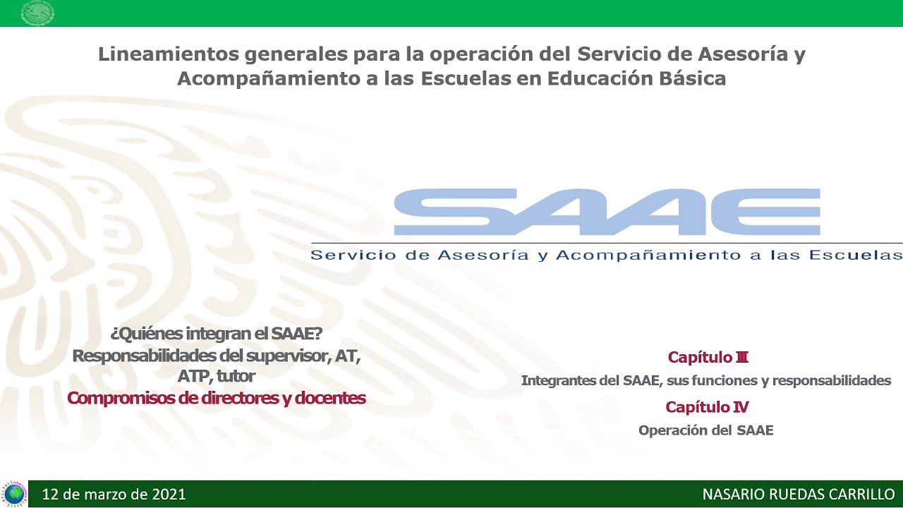 INTEGRANTES DEL SAAE, FUNCIONES Y RESPONSABILIDADES - YouTube