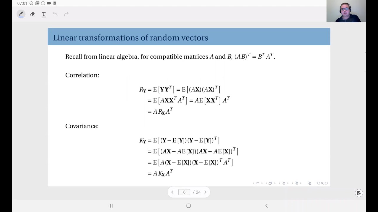 09.02 Correlation and Covariance Matrices of Linear Transformation of ...