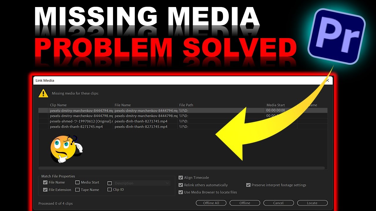 Lost or Missing Media File in Premiere Pro| Problem Solved - YouTube