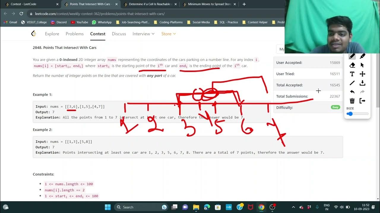 Weekly Contest 362 2848 Points That Intersect With Cars Easy