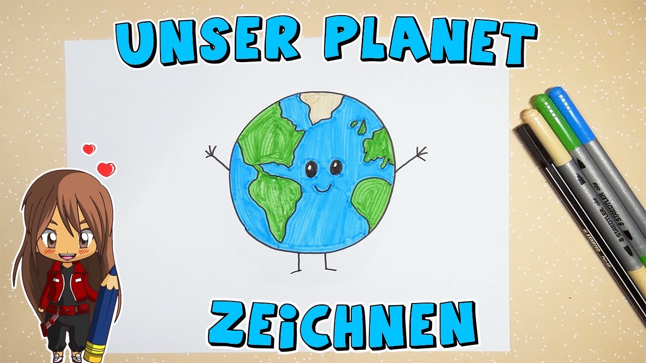 Unser Planet einfach malen für Kinder | ab 6 Jahren | Malen mit Evi ...