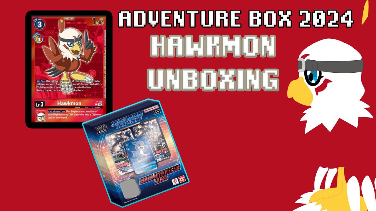 DIGIMON ADVENTURE BOX 2024 HAWKMON TCG - UBOXING - YouTube