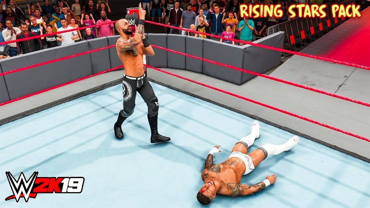 WWE 2K19 - Ricochet vs Lio Rush Rising Stars Pack DLC (New Moves) - YouTube
