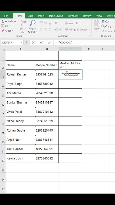 Masking Numbers In Ms Excel Exceltips Exceltricks Excel Excelfunction Leanexcel Exceltips