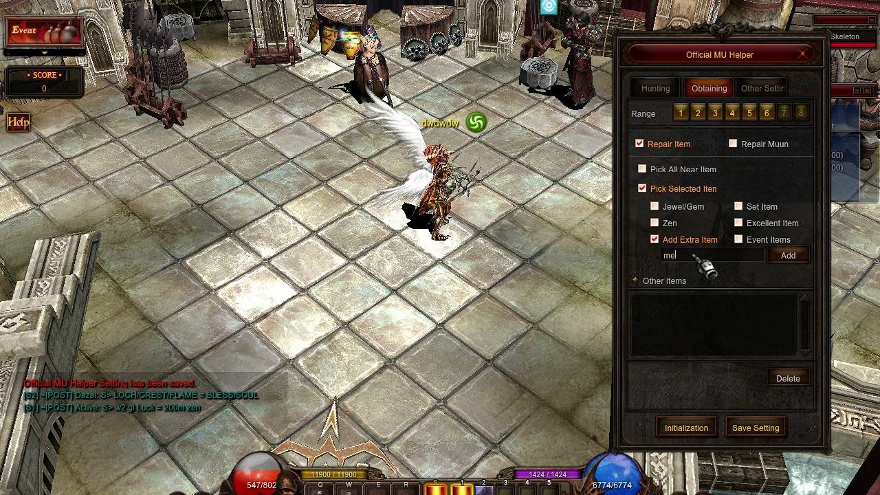 Mu Online Helper Guide for Specific Item Pickup - YouTube