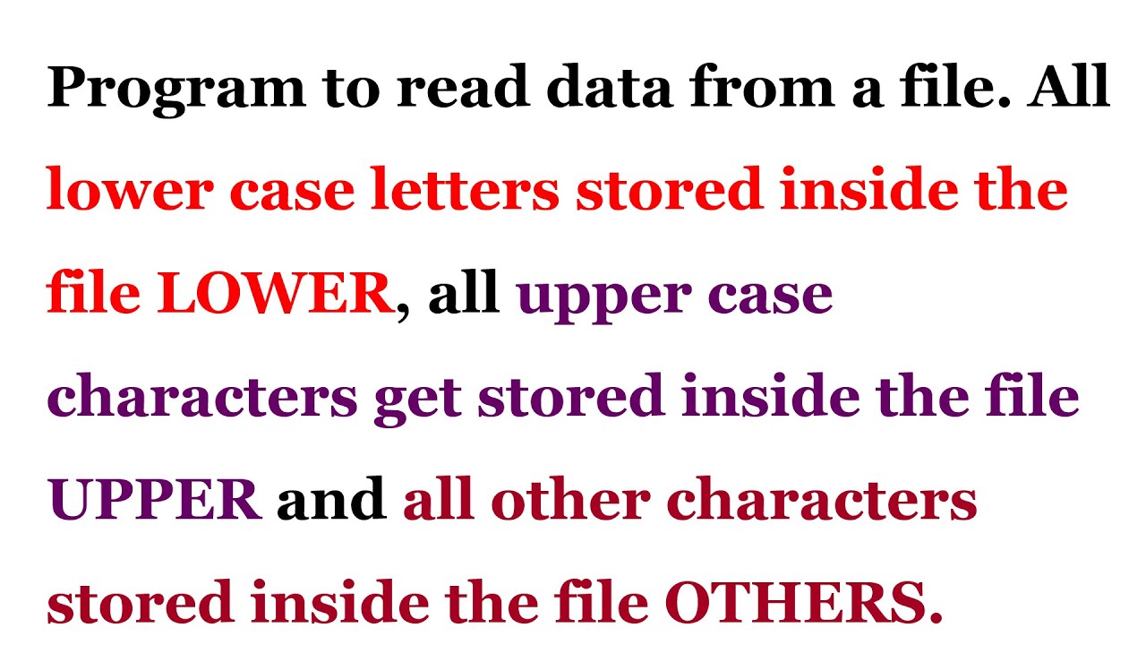 Transfer lower characters,Upper characters and Others in a separate ...