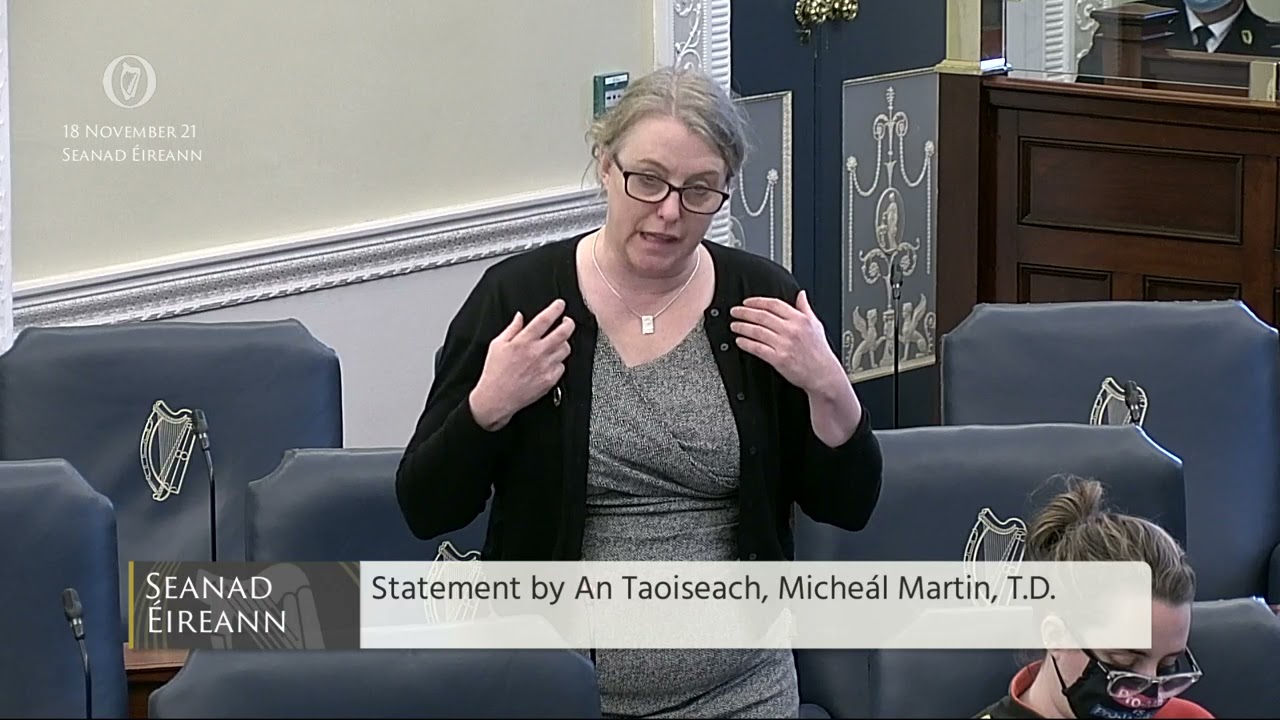 Senator Alice-Mary Higgins - speech from 18 Nov 2021 - YouTube