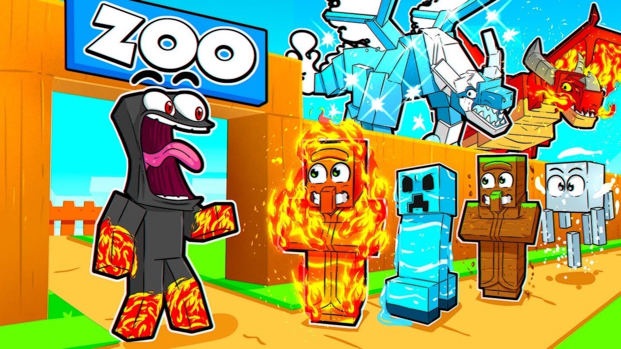 I MADE a ZOO with ALL THE ELEMENTAL MOBS in Minecraft! - YouTube