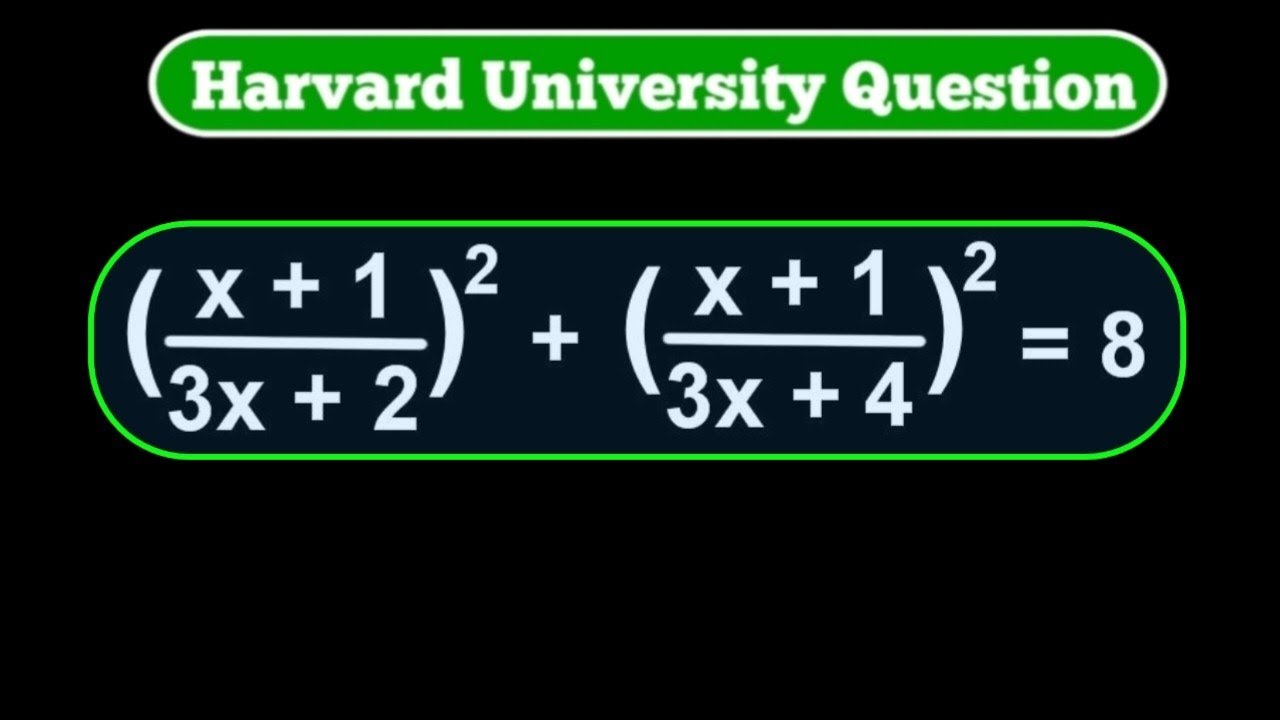 Harvard Math Entrance Exam | Can You Solve This Olympiad Algebra ...