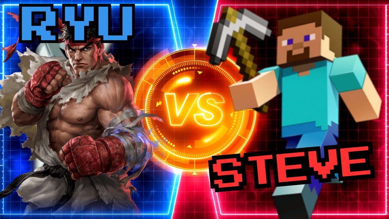 🌀 CROSSOVER: RYU VS Steve | Street Fighter 🥊Contra Minecraft 🎮 ...