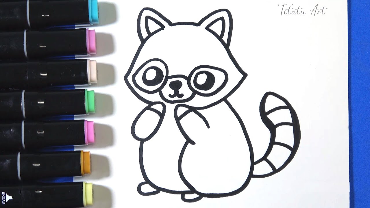 How to Draw a Cute Raccoon | Easy Drawing For Kids - YouTube