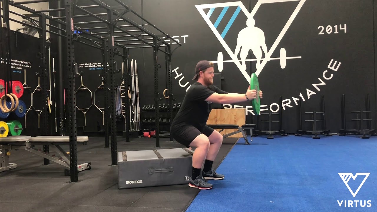 Box Squat + Counterbalance Press - YouTube