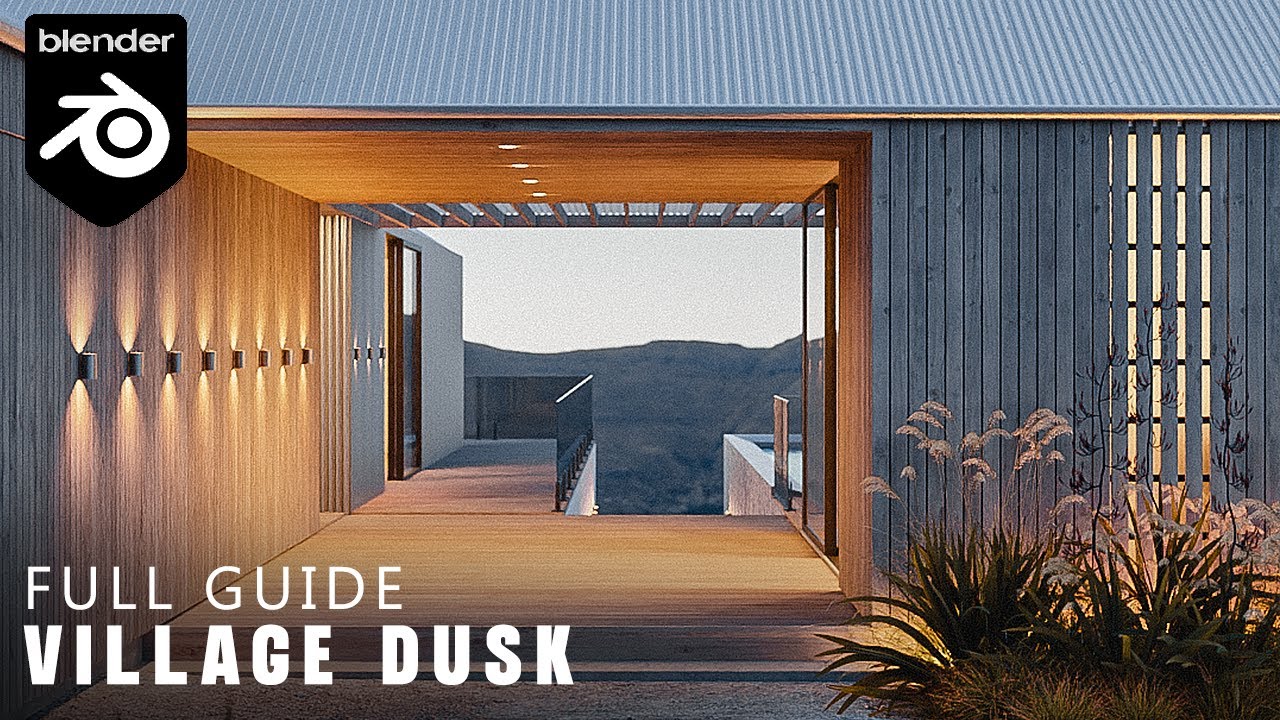 Archviz Course in Blender - Dusk Scene EP 6 - Landscape - YouTube