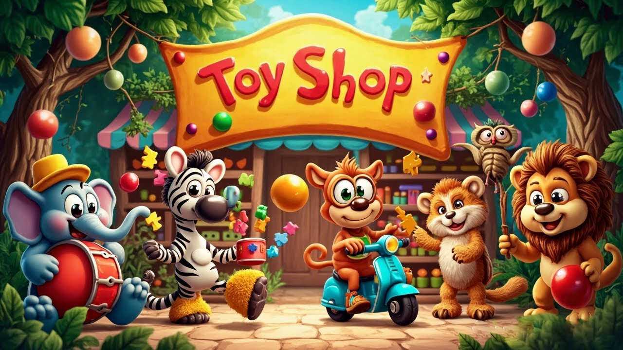 🎵 Jungle Toy Shop Song for Kids | Animal Friends Visit the Jungle Toy ...