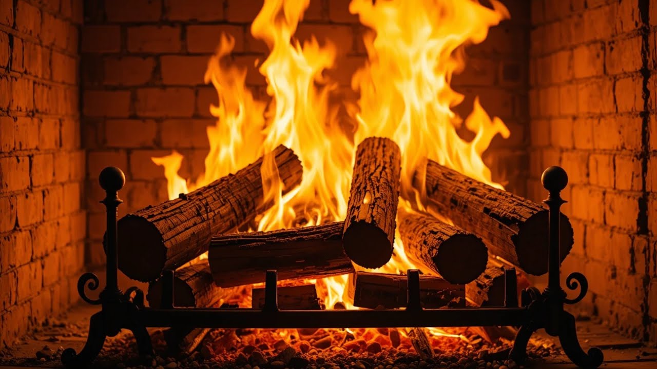 Calming Fireplace with Crackling Logs for Deep Sleep, Focus and ...