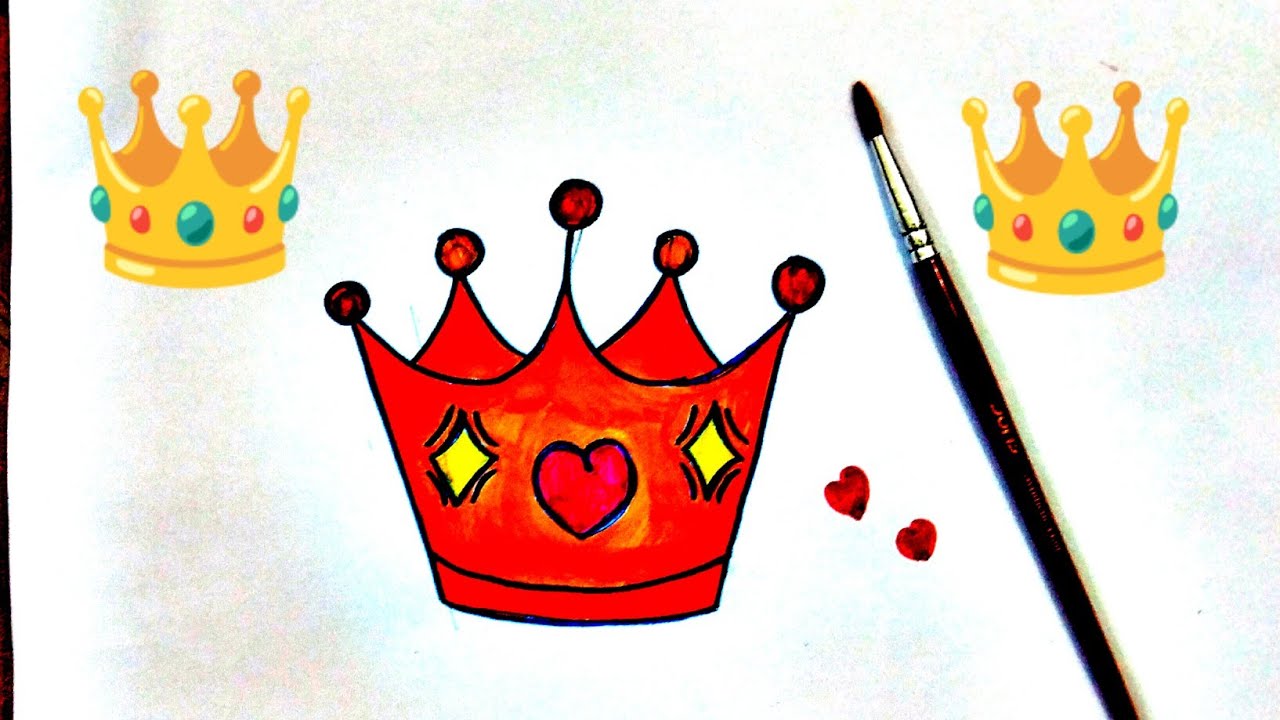 Crown Drawing And Painting 👑👑|| Step By Step Easy Queen Taaj Drawing ...