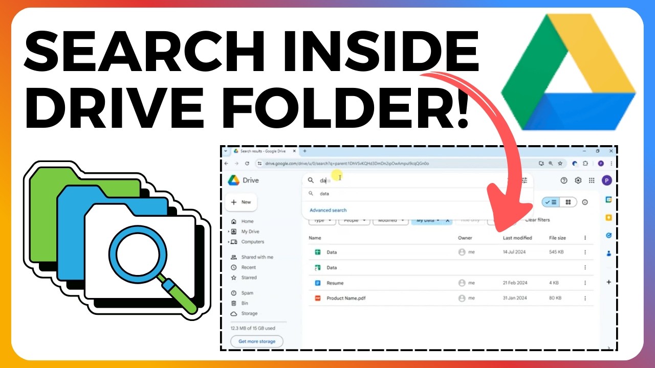 How To Search Data Within Folder In Google Drive - YouTube