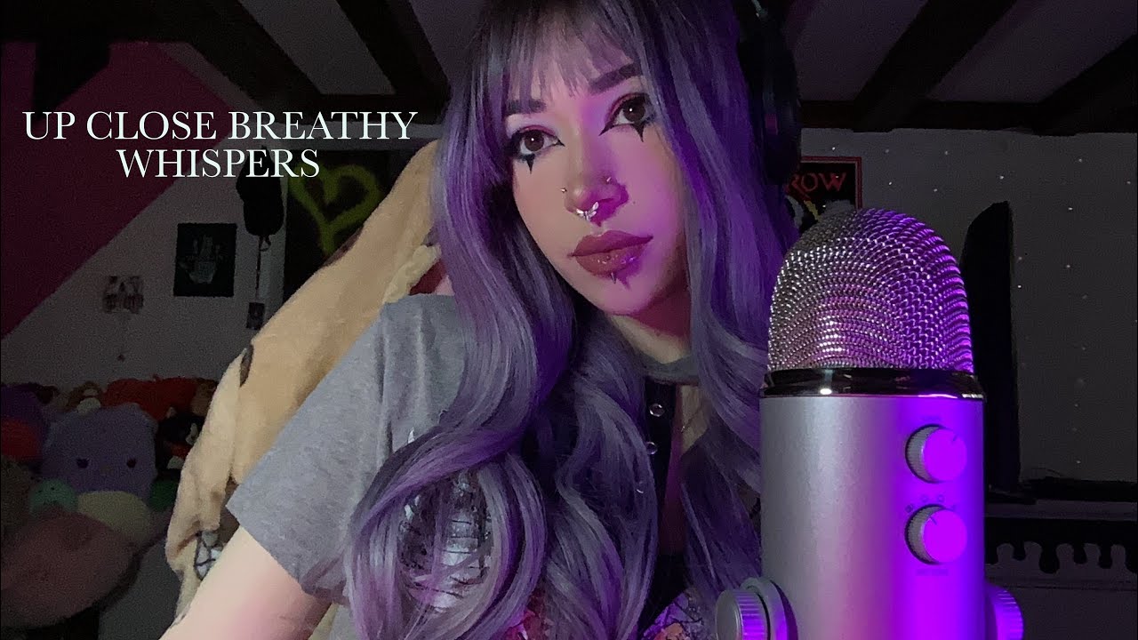 Up Close Breathy Whispers ASMR | Rambling, Finger Fluttering, Hand ...