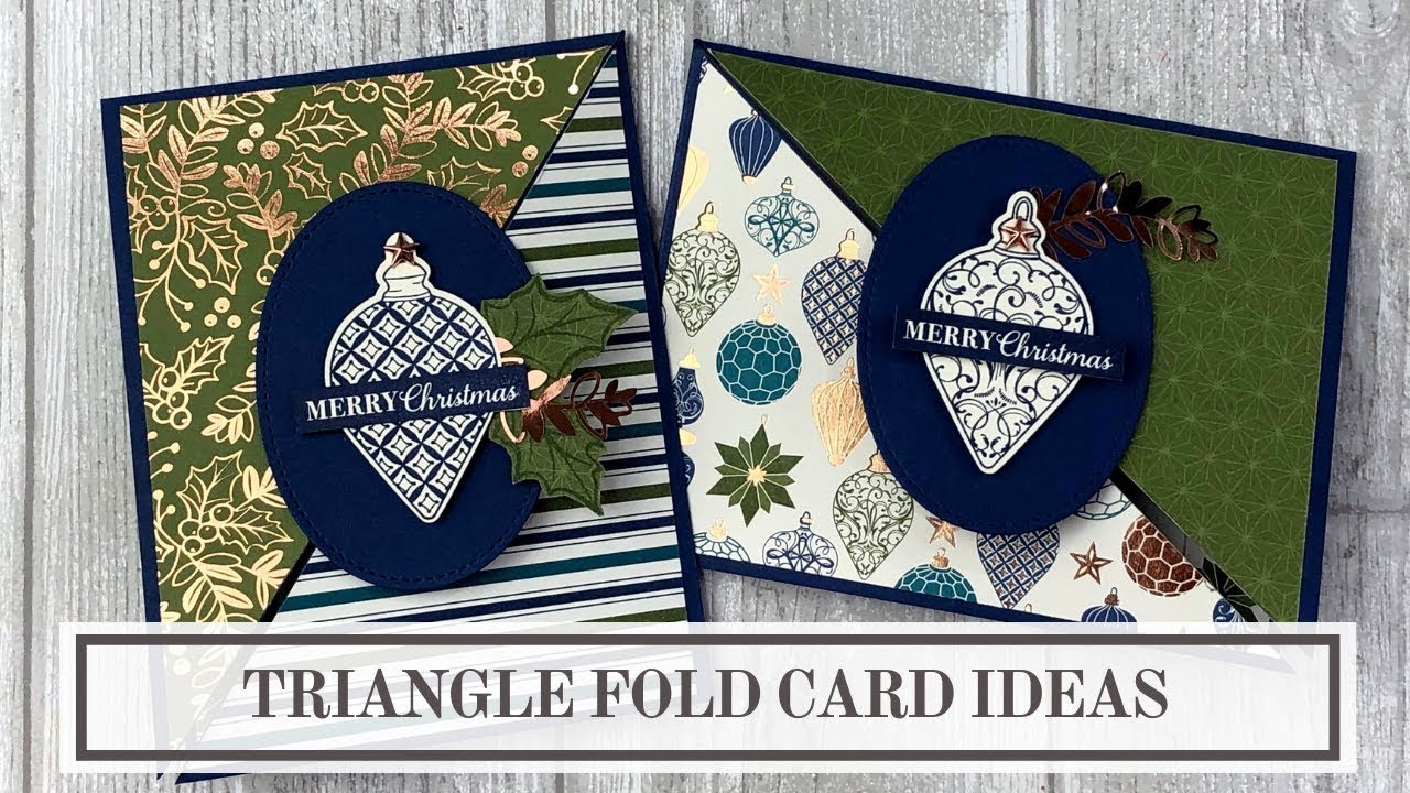Triangle Fold Christmas Card Ideas - YouTube